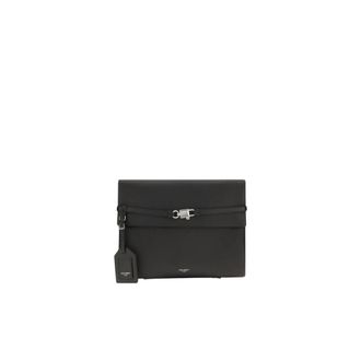 Dolce & Gabbana Logo-Verschluss Leder Clutch - - Bags - Herren - Schwarzk - ONE SIZE