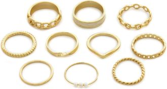 Pieces Set Ringe Pieces 17146764 Goldfarben