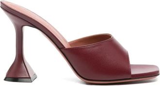 Amina Muaddi Sandalen - Open-Toe Bordeaux Sandals With Sculptural Hourglas - Gr. 37,5 (EU) - in Rot - f&uuml;r Damen