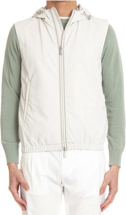 Eleventy Homme, Vestes, Beige, Taille: L Gilet &agrave; capuche