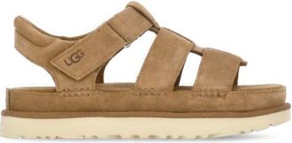 UGG Ugg, Femme, Chaussures, Brun, Taille: 38 EU Sandales en cuir marron avec semelle compens&eacute;e