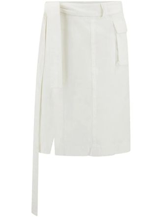 Ferragamo jupe portefeuille à coupe mi-longue - Blanc