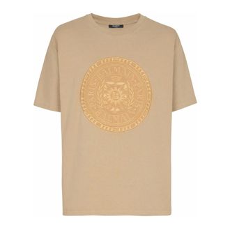 Balmain T-Shirt mit M&eacute;daille-Stickerei - - Tops - Herren - Beige - 3XL
