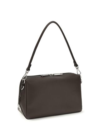 Fendi Mens Lui Shoulder Bag Chocolate+palladio Calf Leather Bos Taurus
