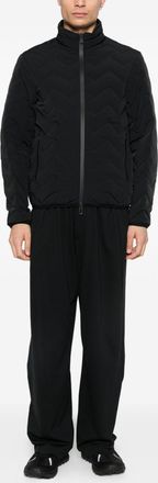 Emporio Armani Chevron Quilted Down Jacket - Black