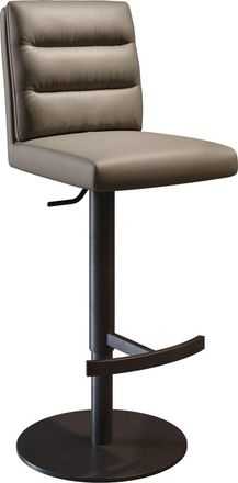 DELIFE Barstuhl Pela-Flex Drehfuß höhenverstellbar Metall Schwarz Echt-Leder Schlamm drehbar Taschenfederkern