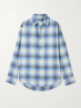 Matteau Chemise À Carreaux En Flanelle De Coton - Bleu