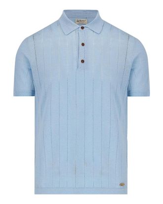 Luis Trenker Strick-Poloshirt aus Leinen und Baumwolle in
