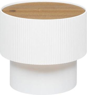 Atmosphera Atmosphera - Table à café Enola en placage frêne D38,5cm Blanc