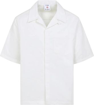 Casablanca Homme, Chemises, Blanc, Taille: L Monogram Short Sleeve Shirt