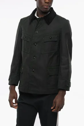Maison Margiela MM4 Cotton Jacket with Ribbed Velour Collar Maison Margiela