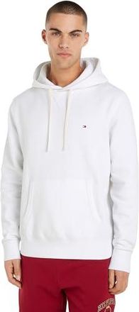 Tommy Hilfiger Sweat &agrave; Capuche Homme Essential Fleece Regular Fit, Blanc (White), XS