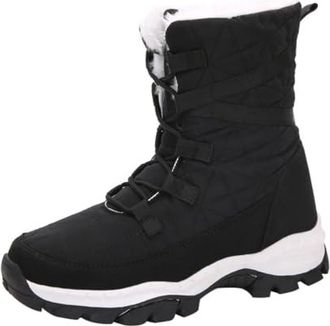 Yardwe Bottes de Neige Chaudes pour Femmes Bottines -Hautes en Tissu Doubl&eacute; Peluche Semelle Int&eacute;rieure Confortable Couleur Noire Taille 39 Adapt&eacute;es pour LHiv
