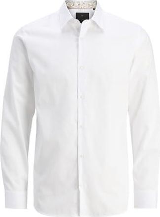 Jack & Jones Jprblabarnes Detail Dobby L/S T-Shirt Sn, Blanc, S Hommes