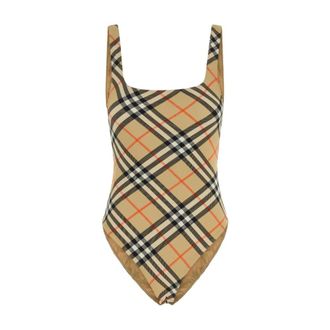 Burberry Femme, Maillots de bain, Beige, Taille: 38 FR Serviette de plage &agrave; carreaux