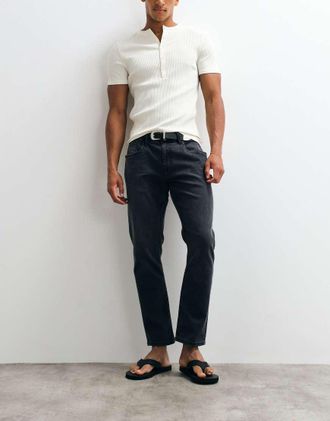 Blend Schmal geschnittene Regular-Fit-Jeans in Schwarz