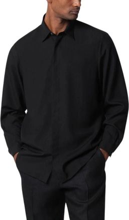 Lardini Homme, Chemises, Noir, Taille: L Chemise Oversize en Lin et Lyocell