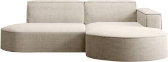 KAISER Ecksofa Designer modena studio stoff Dicker cord Poso Beige Rechts