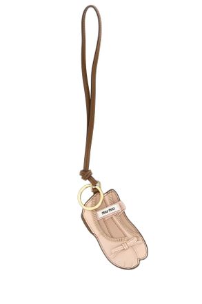 Miu Miu Leather Ballet Slipper-Shaped Key Case - Pink