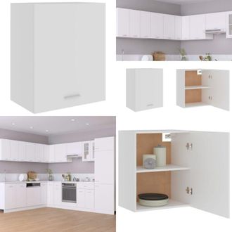 vidaXL Vidaxl - Armoire suspendu blanc 50x31x60 cm bois ding&eacute;nierie - Armoire Suspendue - Meuble De Cuisine - Rangement Cuisine - Armoire Blanche - Armoire