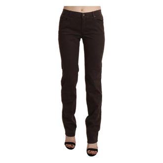 Ermanno Scervino Mid Waist Skinny Slim Hose Baumwolljeans - - Jeans - Damen - Braun - W32
