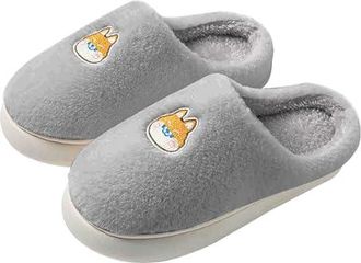 Generic Pantoufles pour femme et homme - En mousse à mémoire de forme - Fermées - En coton léger - Légères et moelleuses - Pour lhiver - Confortables et douce