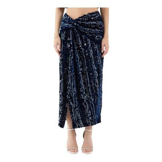 Sabina Mus&aacute;yev Navy Blaues Samt Paillettenkleid - - Skirts - Damen - Blau - M