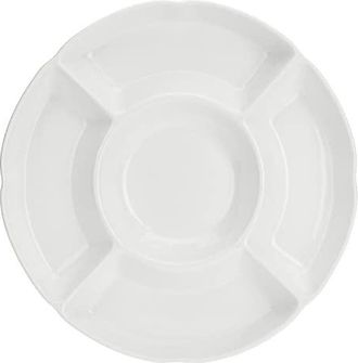 La Porcellana Bianca La porcellana Convivio Runde Servierplatte 5 Teile cm 25.5 in Geschenk-Box, weiß