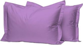 Pizuna Coton Peign&eacute; Set de 2 Taies doreiller 50x75 cm Violette, 100% Coton Longue Tige 400 Fils Armure Satin Taies doreiller Douces 50x75 en Coton (Violette 