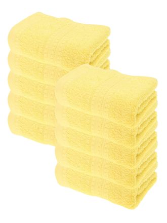 Julie Julsen Bio Gästetuch-Set, 10 Gästetücher in 32 Farben erhältlich weich und saugstark Gelb 30x50 cm