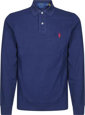 Polo Ralph Lauren Homme, Tops, Bleu, Taille: 2XL Polo &agrave; manches longues