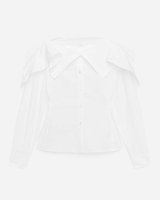 Arket Bluse Mit &Uuml;bergro&szlig;em Kragen -Wei&szlig;