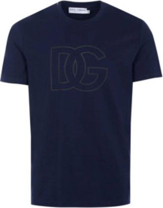 Dolce & Gabbana Klassisches T-Shirt f&uuml;r den Alltag - - Tops - Herren - Blau - XS