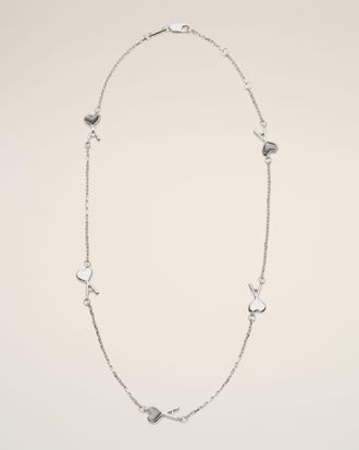 Ami Collier argent&eacute; en laiton Ami de Coeur martel&eacute; Argent - TU - Unisex