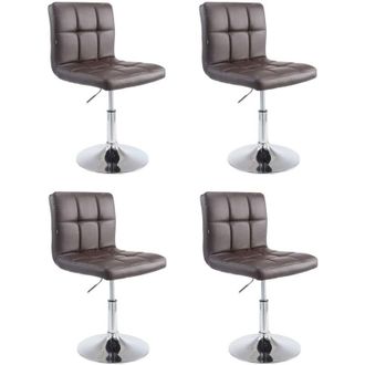 Clp 4er Set Lounger Palma V2 Kunstleder braun