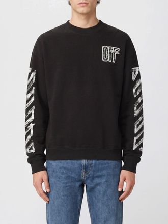 Off-white Sweat &agrave; col ras du cou en coton avec imprim&eacute; Diagonals et logo Arrow au dos
