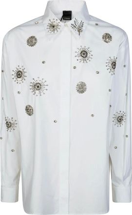 Pinko Pinko, Femme, Blouses et Chemises, Blanc, Taille: 36 FR Carley Camicia Popeline