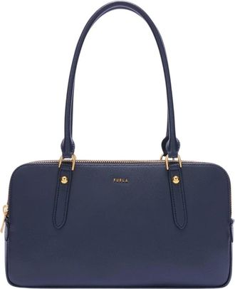 Furla Femme, Sacs, Bleu, Taille: ONE Size Giulia M Boston Bag