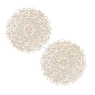 SOLUSTRE 2 St&uuml;ck Dekorative Tischsets aus PVC L&ouml;wenzahnform Hohles Design Leicht und Langlebig f&uuml;r K&uuml;che Esszimmer und Partys