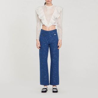 Sandro Pantalon en maille fantaisie