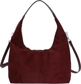 Generic Aukojoy Sac &agrave; bandouli&egrave;re en daim pour femme - Polyvalent - Grande capacit&eacute; - &Eacute;l&eacute;gant - Couleur unie givr&eacute;e - Sac &agrave; bandouli&egrave;re - Voyage - Date - Trav
