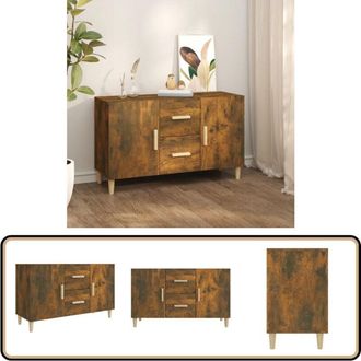 vidaXL Sideboard Räuchereiche 100x36x60 cm Holzwerkstoff - Schreibtisch - Wohnzimmermöbel - Sideboard - Regal - Holzmöbel