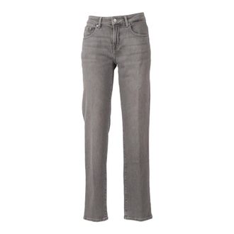 7 For All Mankind Calie Straight Panalu - - Jeans - Damen - Grau - W28