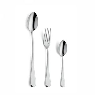 Bloomingdale's Set 18 couverts pour le thé - Dunes - Acier inoxydable 18/10, Finition Brillant, Epaisseur 3 mm - Inox
