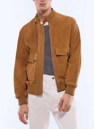 Fursac Blouson en daim &agrave; poches plaqu&eacute;es - Taille XXL - Homme
