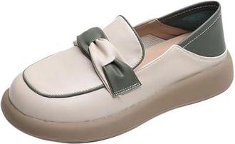 Generic Chaussures blanches polyvalentes pour femme printemps r&eacute;tro d&eacute;contract&eacute; chaussures habill&eacute;es pour hommes, Vert, 38.5 EU