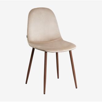 Sklum Glamm gepolsterter Esszimmerstuhl Dunkles Holz