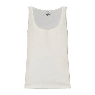 Versace Femme, Tops, Beige, Taille: 34 FR D&eacute;bardeur en laine c&ocirc;tel&eacute;e brod&eacute;e