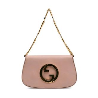 Gucci Sac bandouli&egrave;re &eacute;l&eacute;gant en cuir pr&eacute;-poss&eacute;d&eacute; avec cha&icirc;ne et d&eacute;tail de cercle entrelac&eacute; - Femme - Pre-owned - Rose - Taille: ONE Size