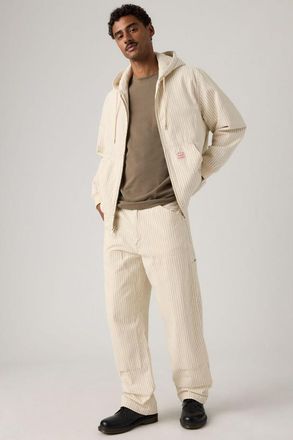 Levi's 568 Loose Straight Double Knee Lightweight Carpenter Pants - Homme - Blanc / Marris Stripe Lightweight Canvas - 28X30